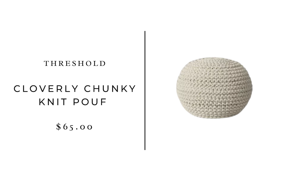 chunky knit poof - Camille Styles
