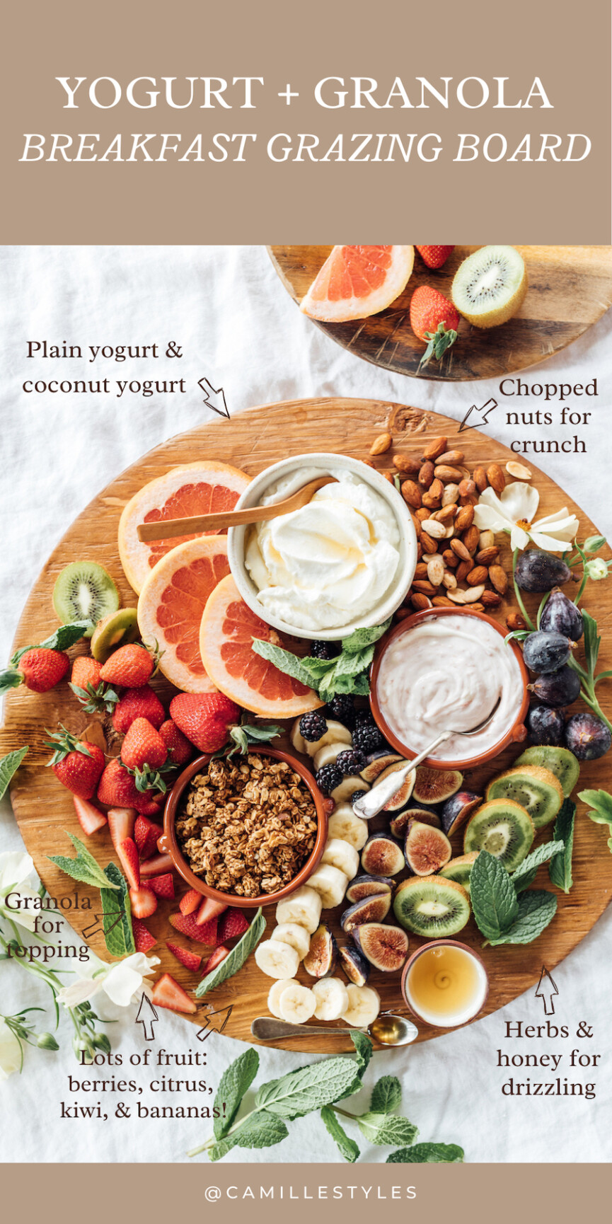 How to Create a Breakfast Grazing Board With Yogurt & Granola