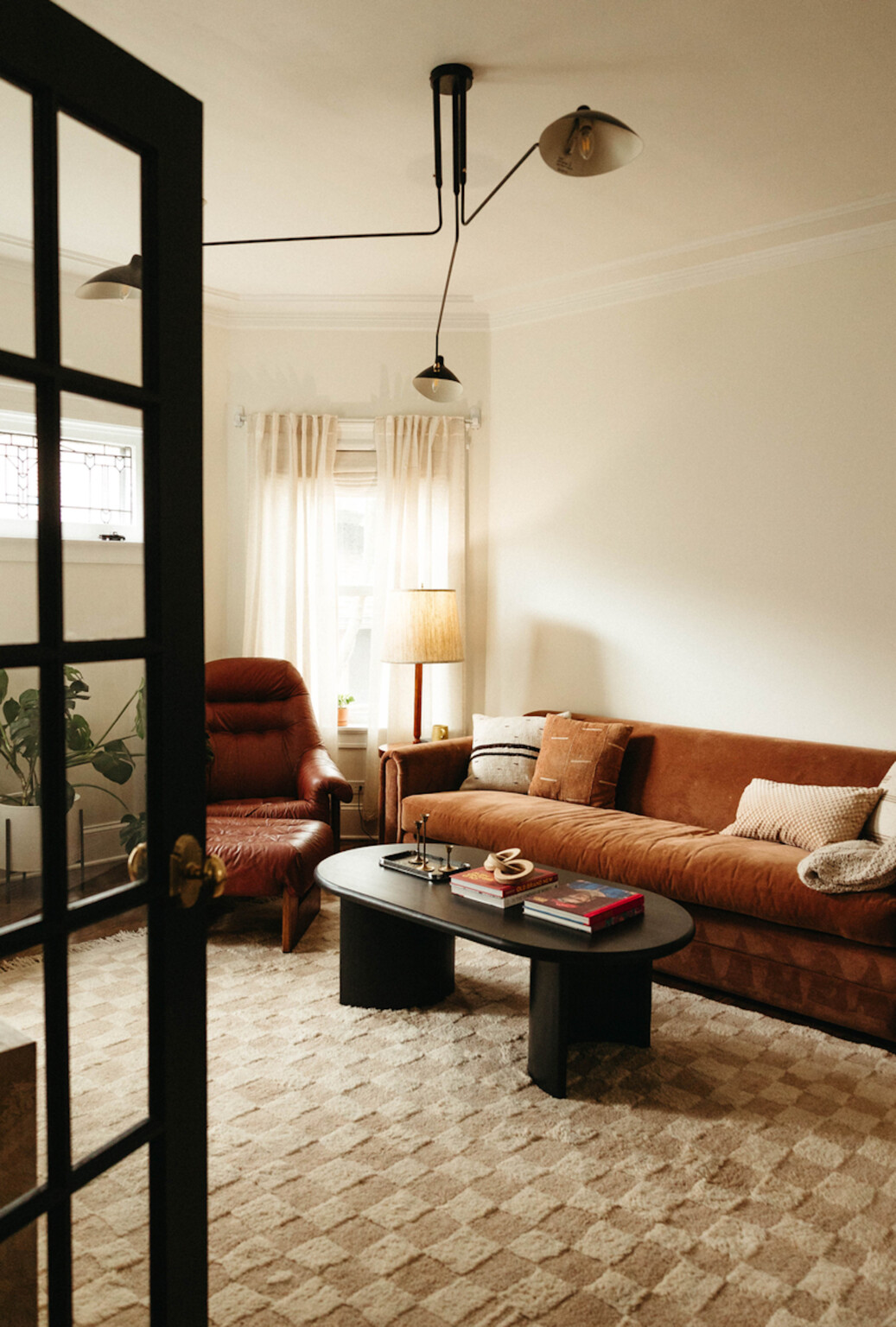 bold-lighting-fixture-living-room - Camille Styles