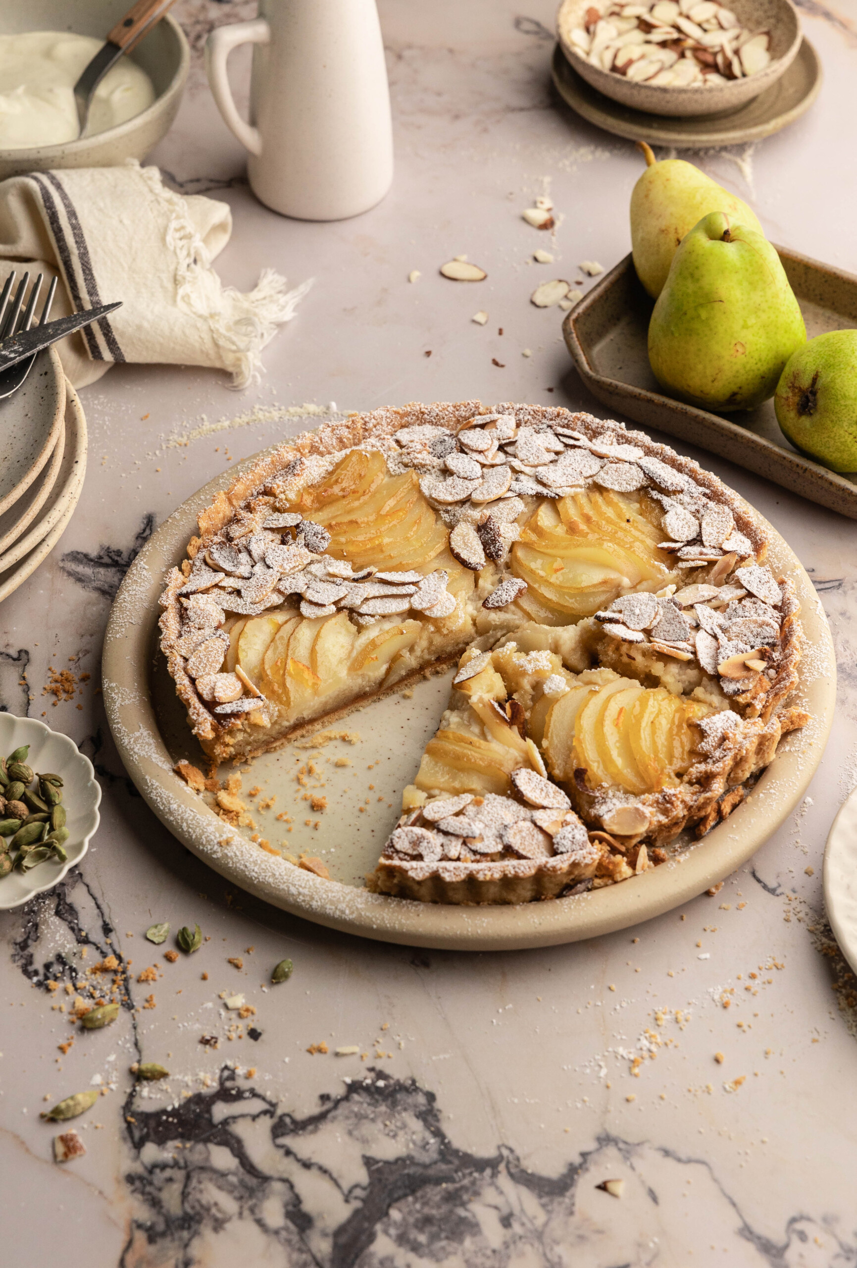 Cardamom Frangipane Pear Tart is the Prettiest Fall Dessert